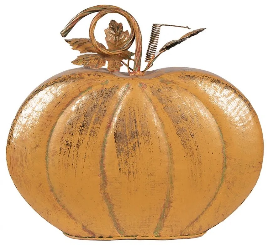 Oranžová kovová dekorace dýně Pumpkin - 34*15*32 cm