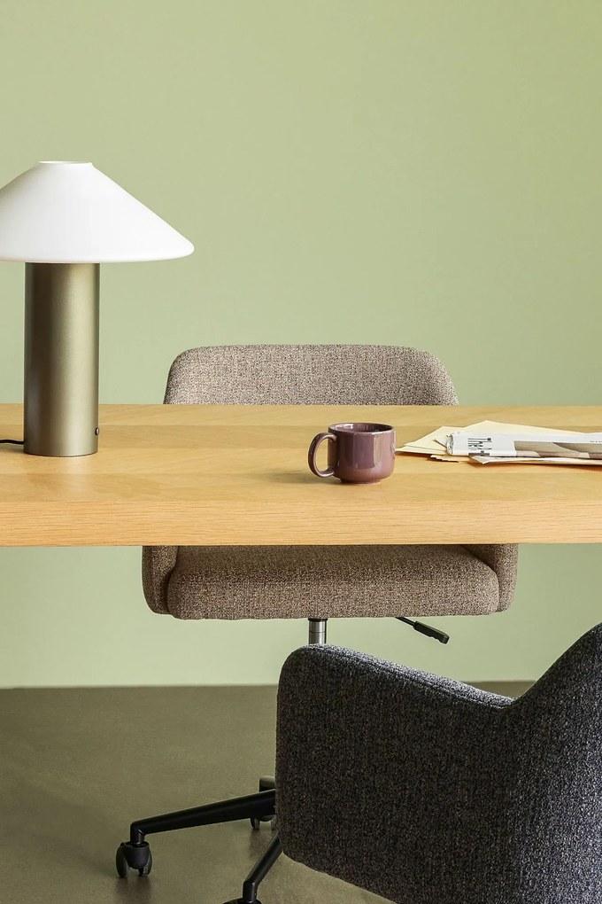 Hübsch Stmívatelná stolní LED lampa Orbit Dark green, zelená barva, sklo, kov