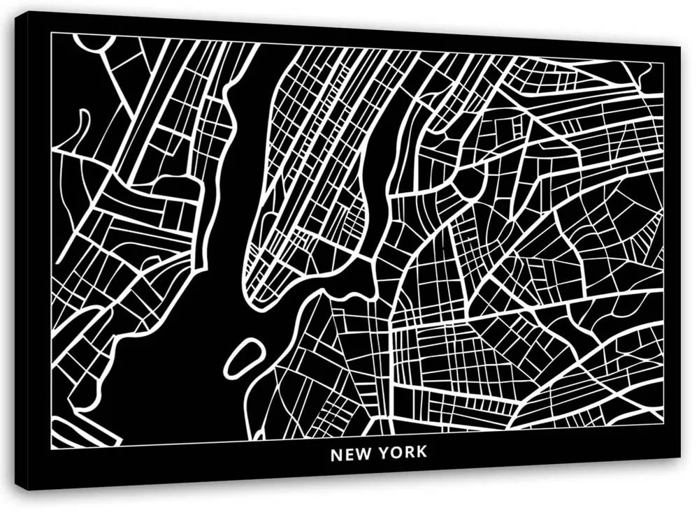 Obraz na plátně Mapa města New York - 60x40 cm