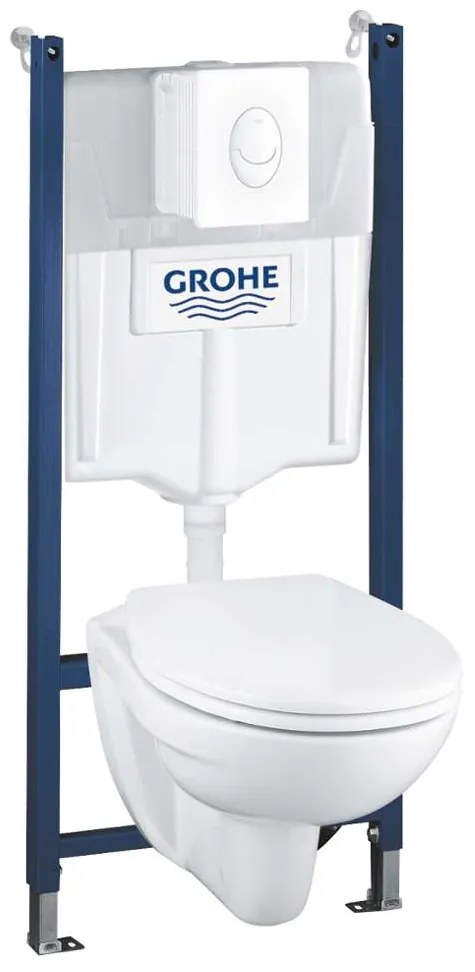 Grohe Solido - Set předstěnové instalace, klozetu a sedátka softclose, tlačítko Skate Air, alpská bílá 39116000