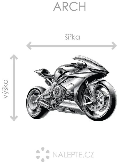Hitech motorka samolepka na zeď arch 20 x 15 cm