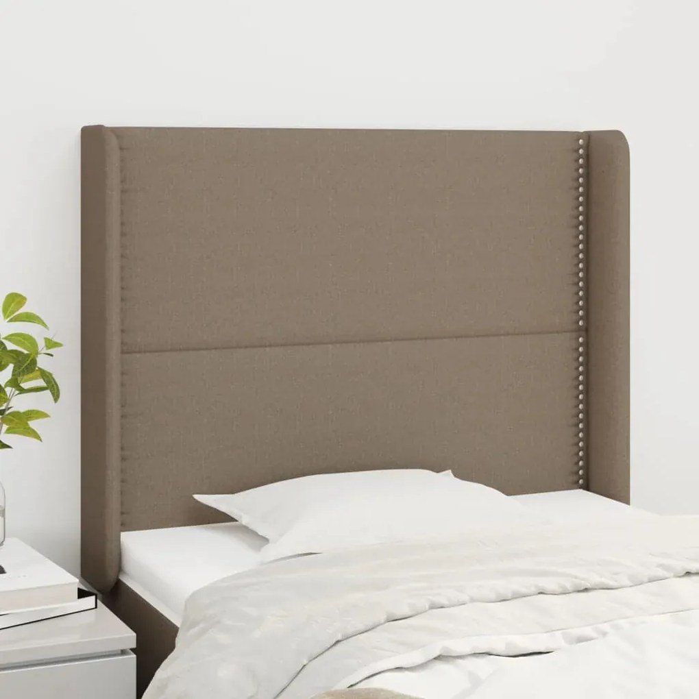 Čelo Postele Typu Ušák Textil Taupe 93 x 16 x 118/128 cm