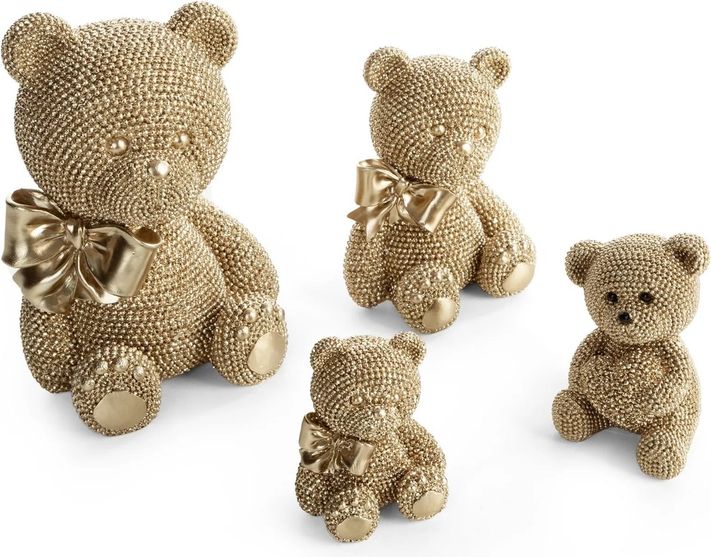 DEKORAČNÍ SOŠKA BEAR 10X13 CM ŠAMPAŇSKÁ