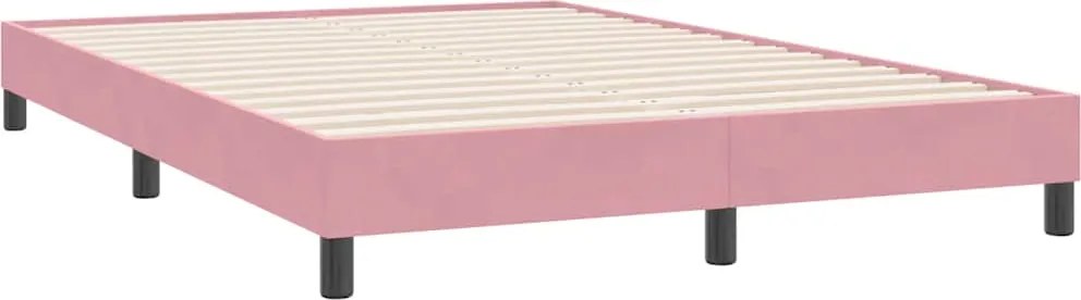 Postel Box Spring bez matrace růžová 140x220 cm samet 3315878