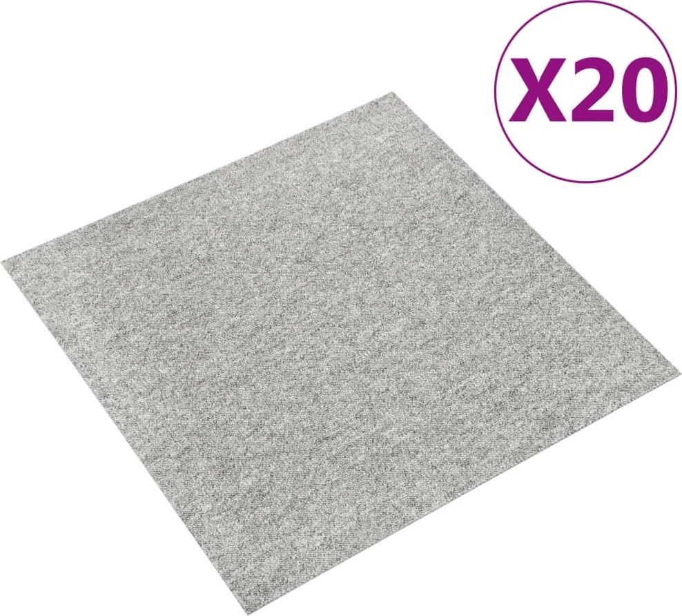 vidaXL Kobercové podlahové dlaždice 20 ks 5 m² 50 x 50 cm [147309] Barva: striped anthracite