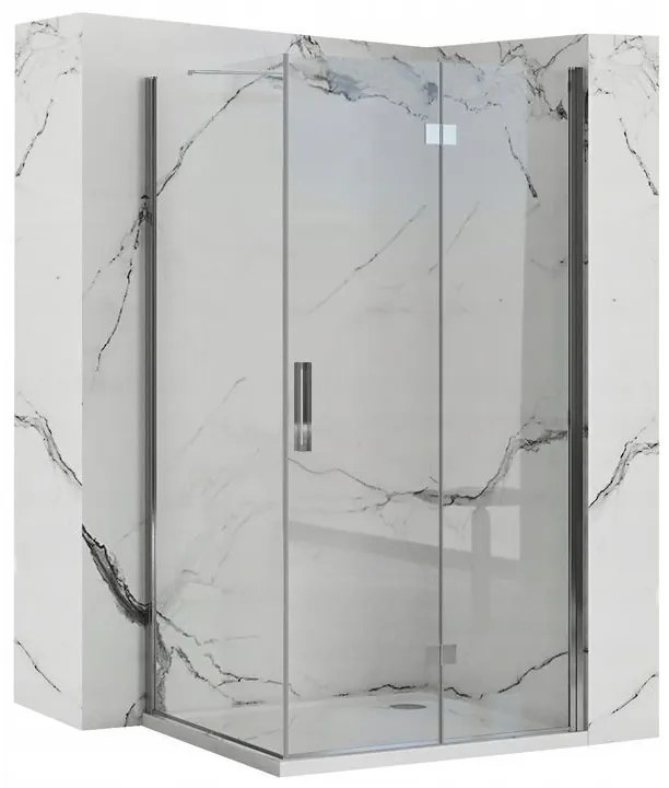 Rea Molier, sprchová kabina 90(dveře) x 80(stěna) x 190 cm, 6mm čiré sklo, chromový profil, KPL-K1539
