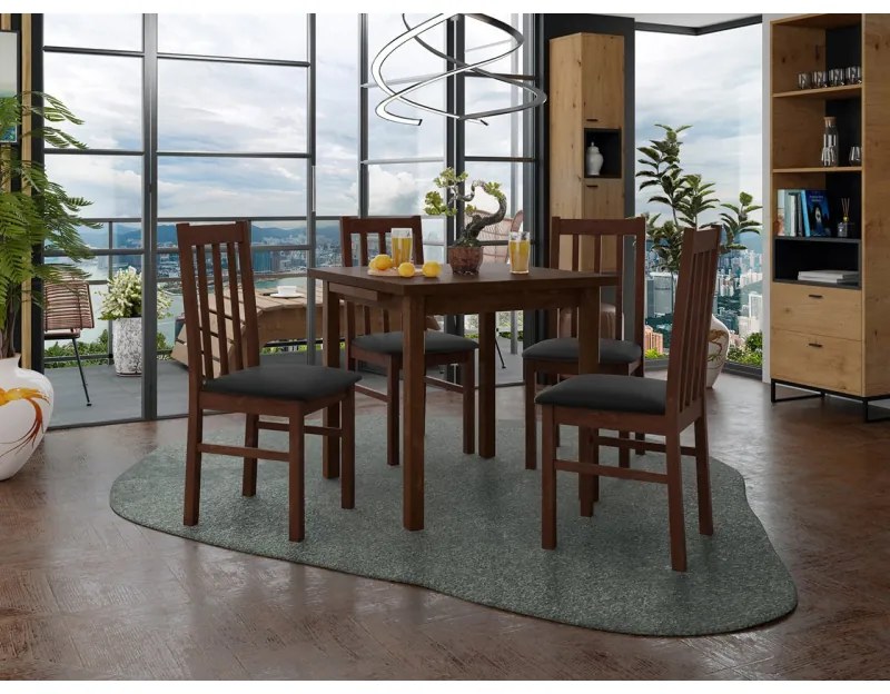 Rozkládací jídelní stůl se 4 židlemi AL14, Barva dřeva: sonoma-L, Potah: 26x - Kronos 22