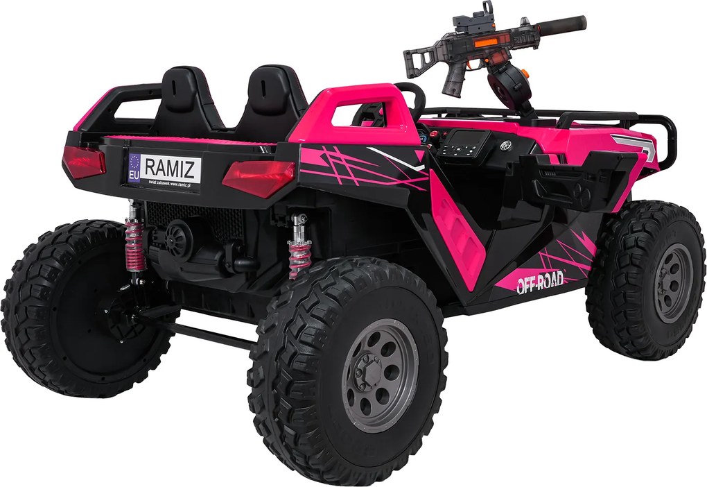 Ramiz Elektrická bugina PROSPECTOR STRONG pro děti růžová + pohon 4x4 + dálkové ovládání