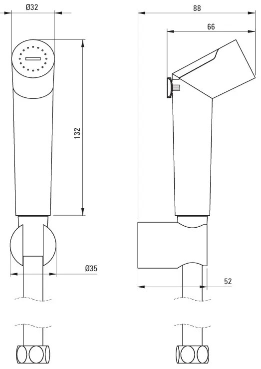 Deante Bidetta, ruční sprchová bidetová souprava s držákem, černá matná, DEA-ANW_N71B