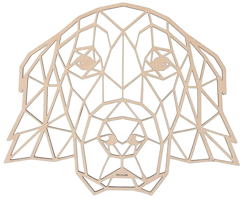 Dřevobox Dřevěný geometrický obraz - Zlatý retrívr 30 cm