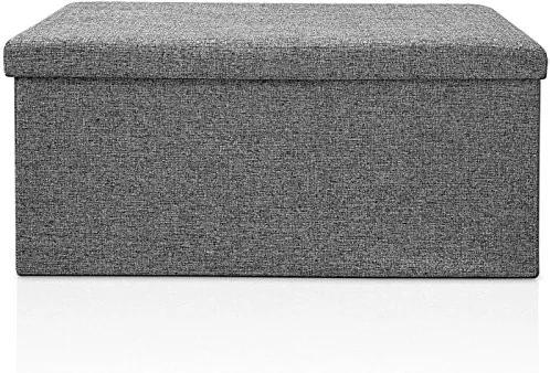 Goleto Čalouněná lavice s úložným prostorem 80 x 40 x 40 cm | šedá