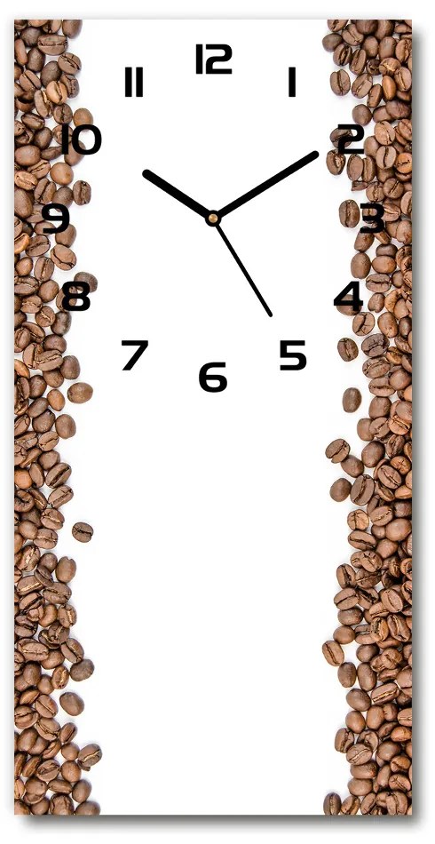 Wallmuralia Moderní hodiny nástěnné Zrnka kávy 30x60 cm
