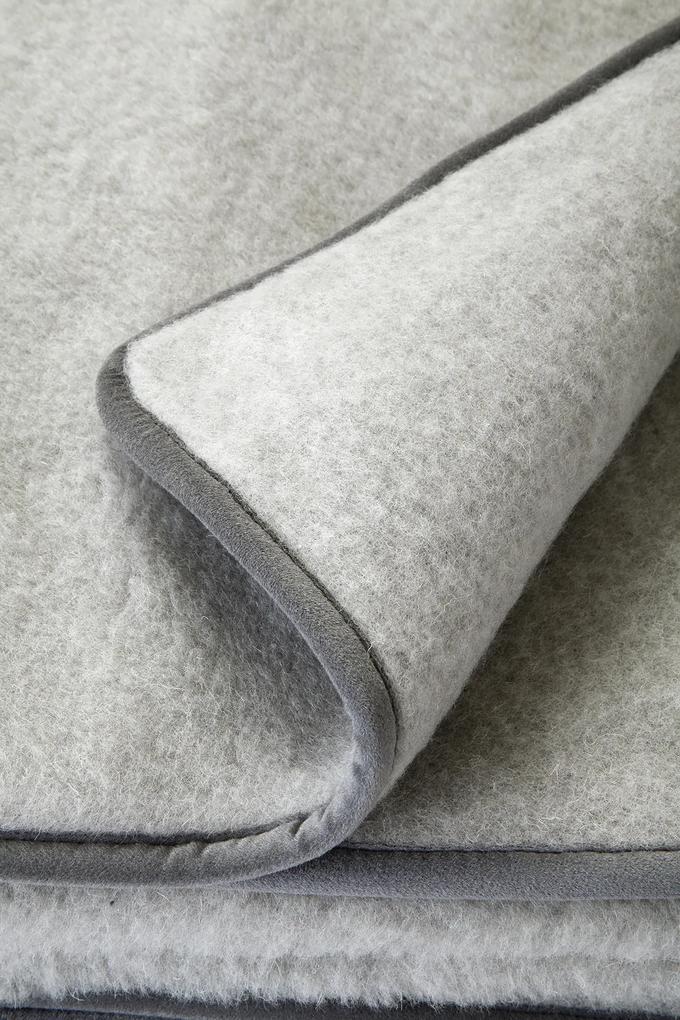 Wooline Vlněná Merino deka šedá 140x200 cm, australské merino