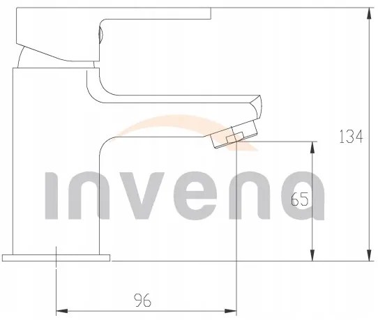 Invena Verso, umyvadlová baterie h-134, chromová, INV-BU-82-001-C