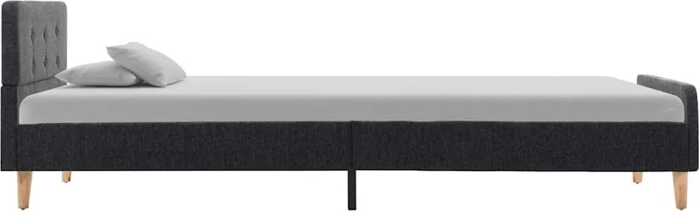 Rám postele tmavě šedý jutovina 100 x 200 cm 284895