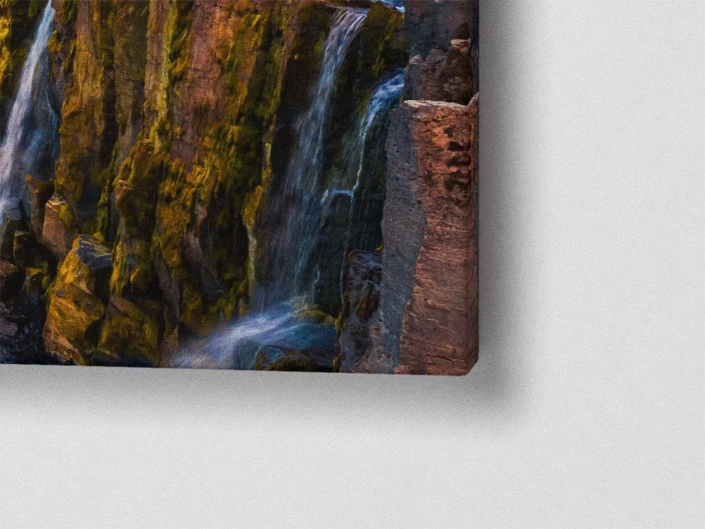 Liox XXL Obraz islandské vodopády Selfoss Rozměr: 200 x 100 cm