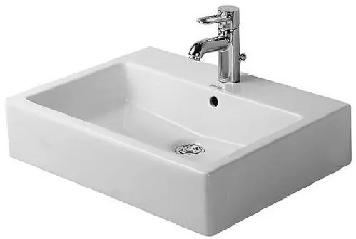 Duravit Vero - Umyvadlo na desku, 500x470 mm, s přepadem, s otvorem pro baterii, WonderGliss, bílá 04525000001