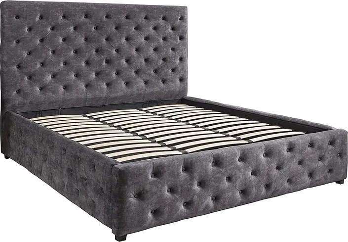 Designová postel Laney Chesterfield 180 x 200 cm šedý samet