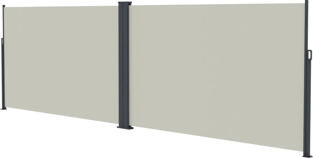 Dvojitá zatahovací markýza/boční zástěna BestBerg BBSU-2S300BG / 180 x 600 cm / béžová