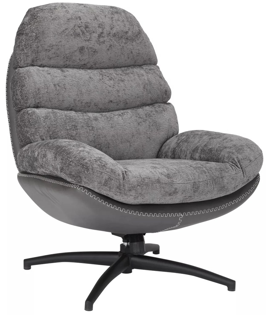 Otočné designové lounge křeslo GISELLE šedé