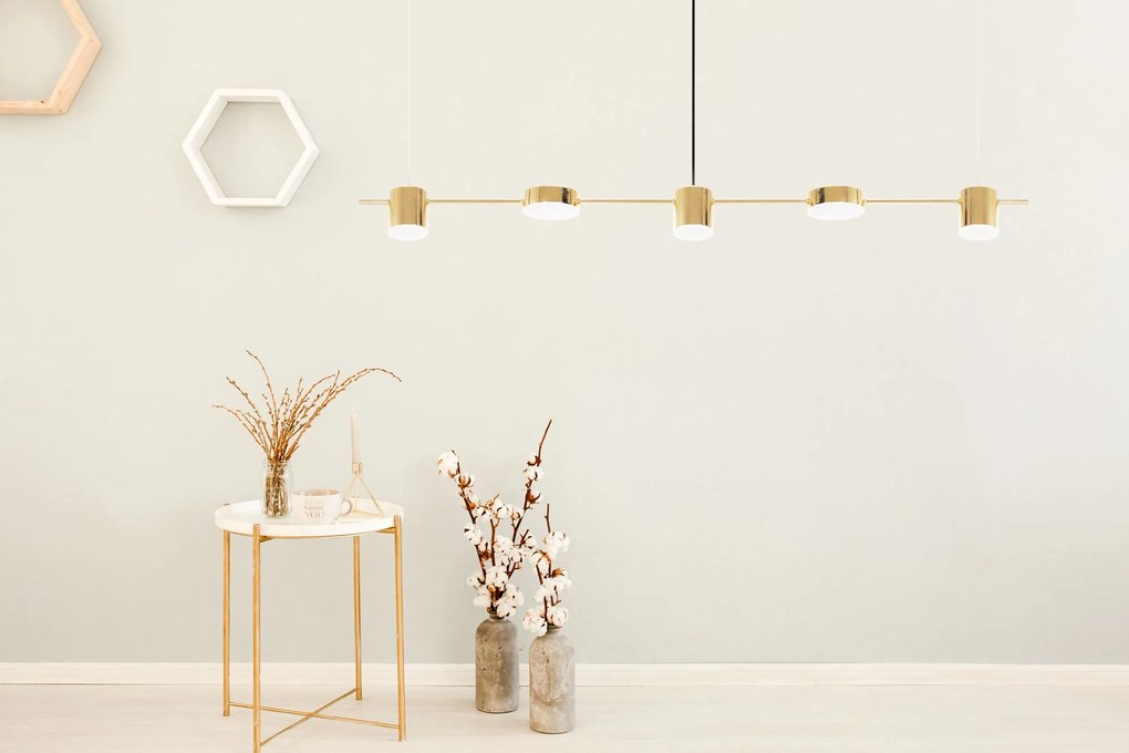Toolight - LED závěsné svítidlo APP929-5CP, zlatá, OSW-07008