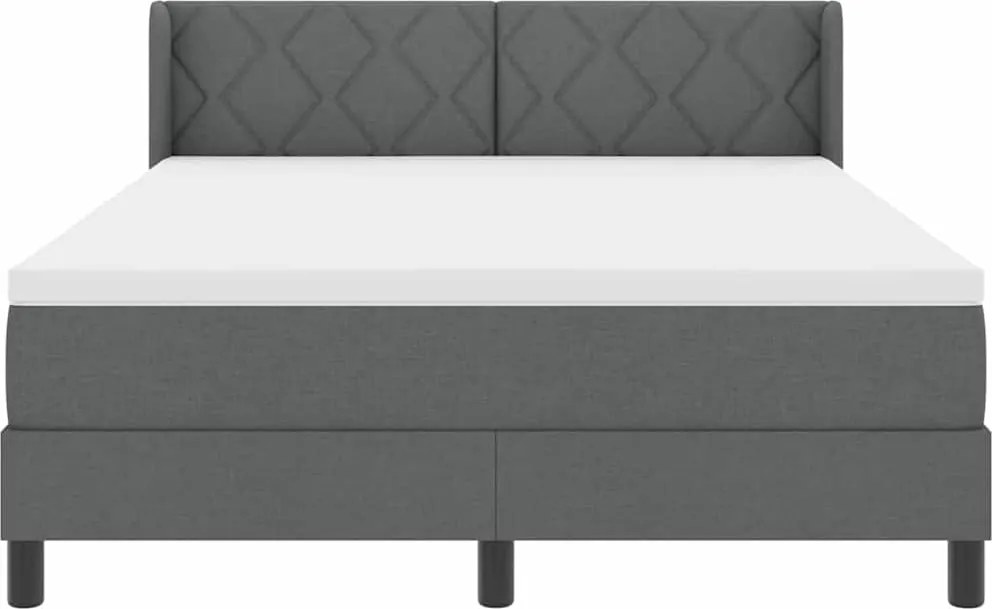 Postel s boxspringem s čelo Tmavě šedá 200 x 160 cm textil 3341175