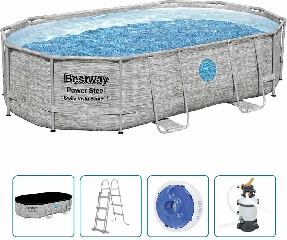 Bestway Bazén Power Steel s příslušenstvím 488 x 305 x 107 cm