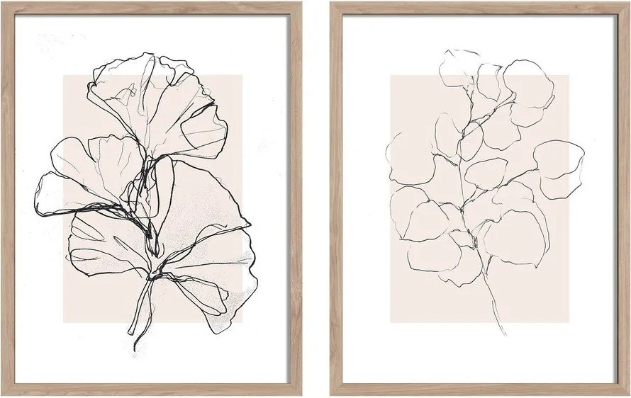 Tištěné obrazy v sadě 2 ks s rámem 30x40 cm Floral Set – Styler