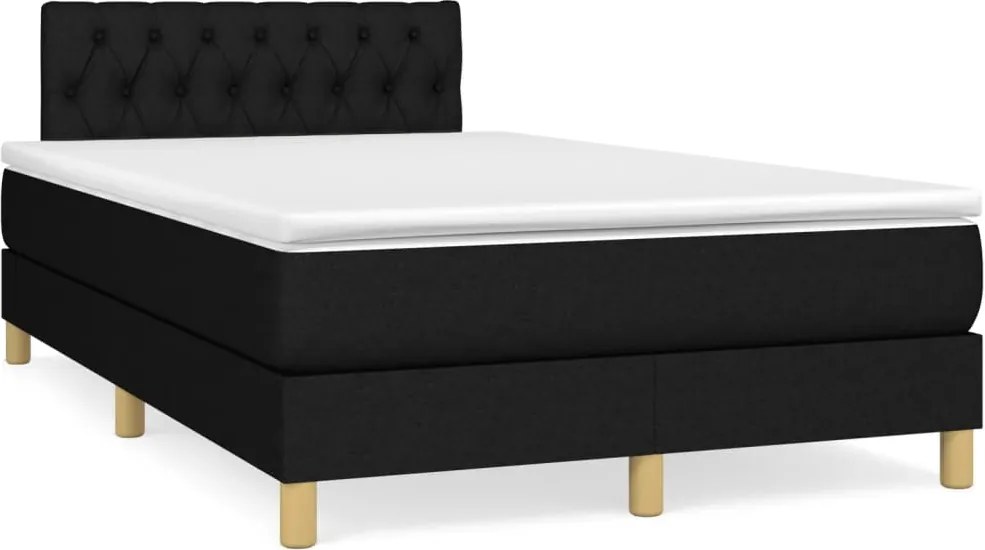 Box spring postel s matrací černá 120x200 cm textil 3140843