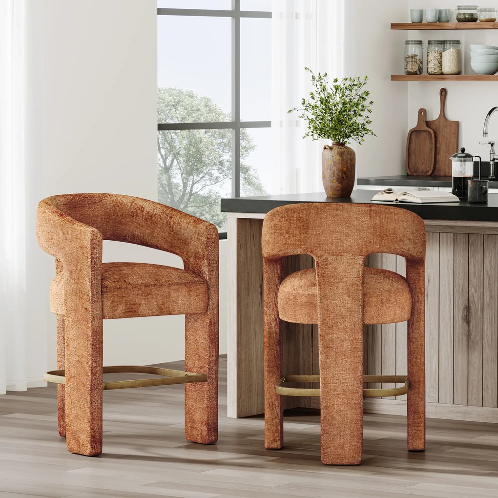 Designová barová židle Leith skořicová