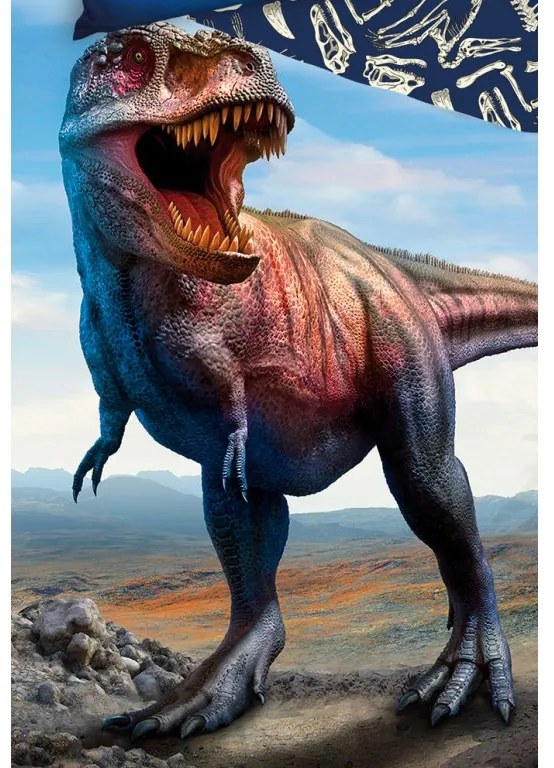 TipTrade Bavlněné povlečení 140x200 + 70x90 cm - Nesmtelný T-Rex