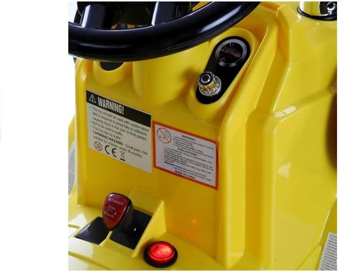 LEAN CARS Elektrický traktor s bagrem na baterie ZP1005 pro děti žlutý