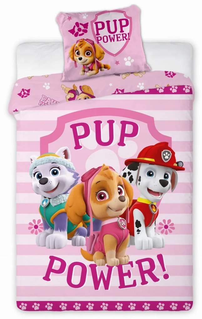 Povleceni Disney Tlapková patrola Paw patrol růžová do postýlky 135x100cm+40x60cm Faro