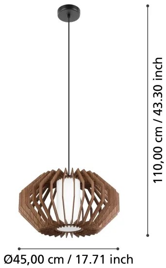 Eglo 900386 - Lustr na lanku RUSTICARIA 1xE27/40W/230V