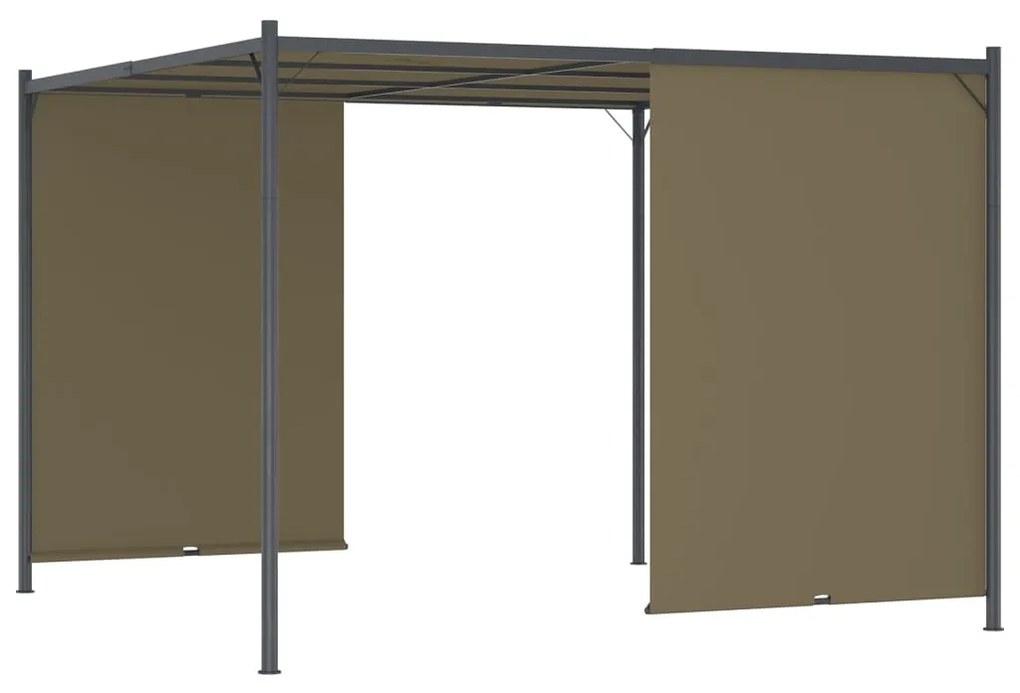 vidaXL Marketos Zahradní altán se zatahovací střechou 3 x 3 m taupe 180 g/m²