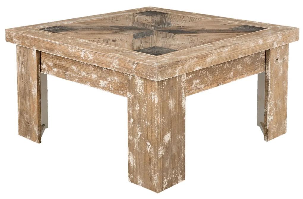 Dřevěný konferenční stolek Jacques s patinou - 90*90*50 cm