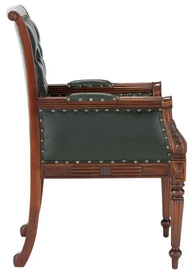 furniture-nabytek.cz - Masivní kancelářské křeslo Camford II, mahagon, lakované, zelené