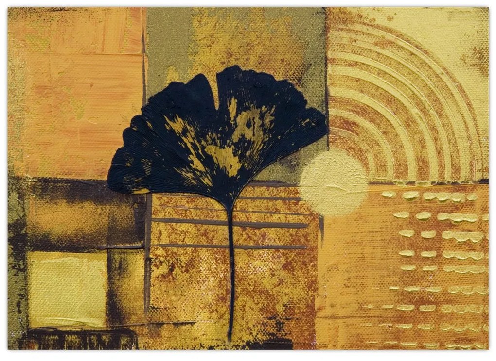 Skleněný obraz - List ginkgo (70x50 cm)