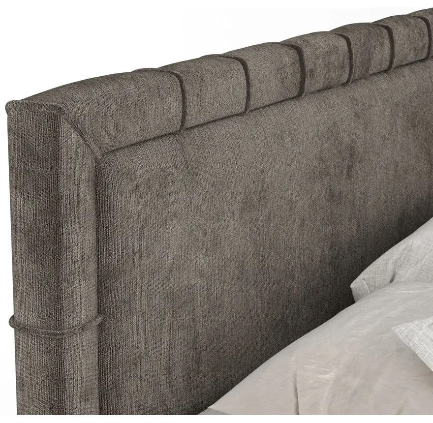 Tmavě šedá boxspring postel s úložným prostorem 180x200 cm Voyage – Maison de Rêve