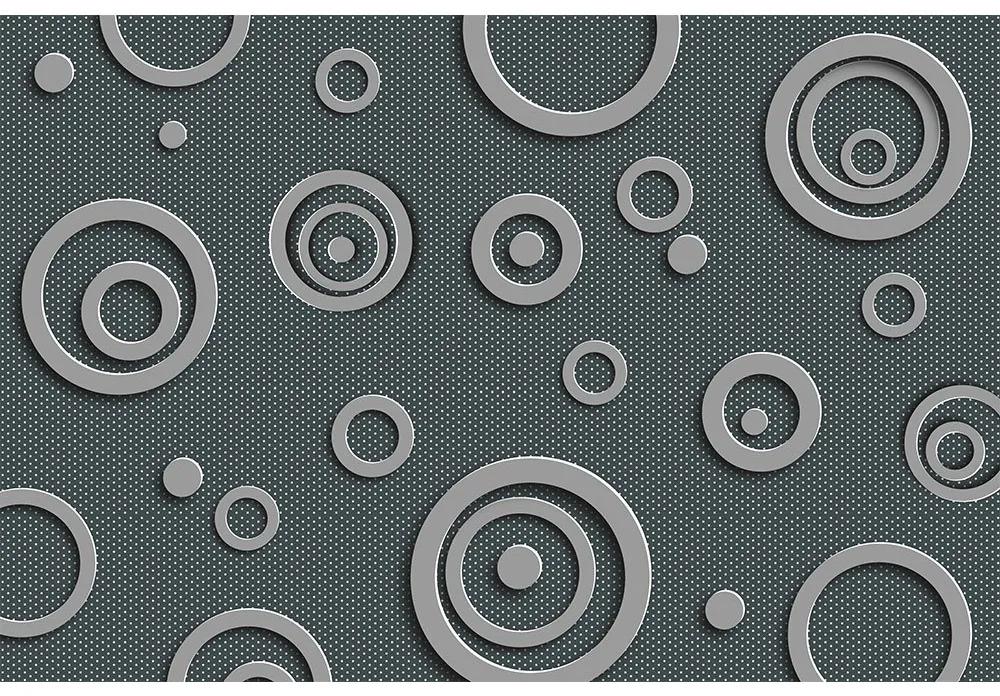 Vliesová fototapeta 3D kovové kruhy 375 x 250 cm + lepidlo zdarma / MS-5-0302 vliesové fototapety na zeď DIMEX