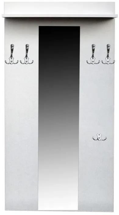 Předsíňová stěna 80 cm se zrcadlem a policí - věšák 4+1 - výběr dekorů -  Dub grafit | BIANO