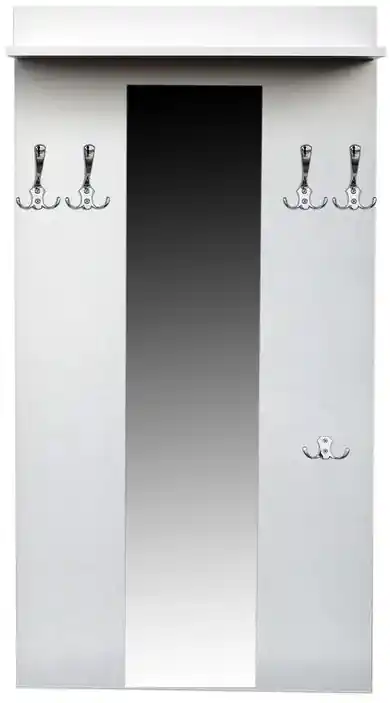 Předsíňová stěna 80 cm se zrcadlem a policí - věšák 4+1 - výběr dekorů -  Dub grafit | Biano