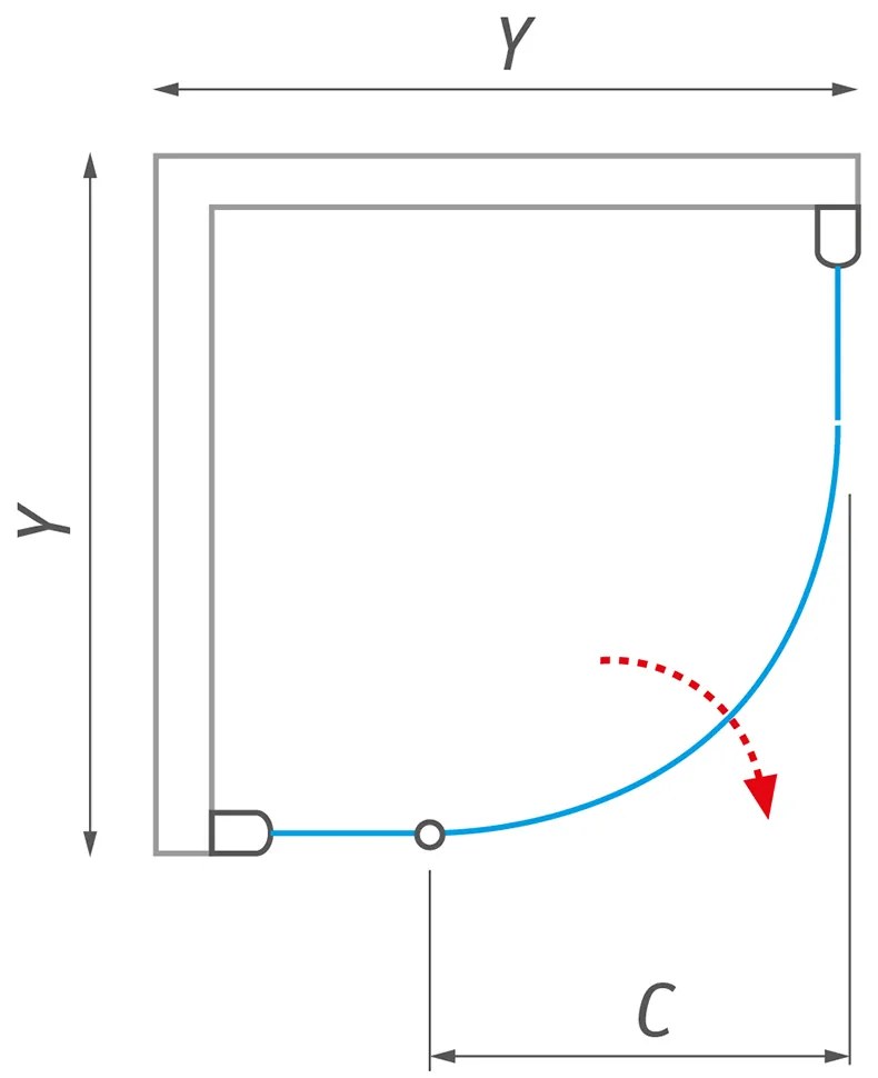 Roltechnik Outlet Čtvrtkruhový sprchový kout ELARIS - bez vaničky Varianta: rozměry: 80x80 cm - (ELARIS/800 - 4520001), Barva profilů a typ výplně: profily: stříbrná, výplň: potisk