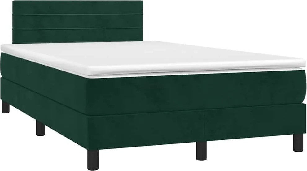 Box spring postel s matrací tmavě zelená 120 x 200 cm samet 3141356