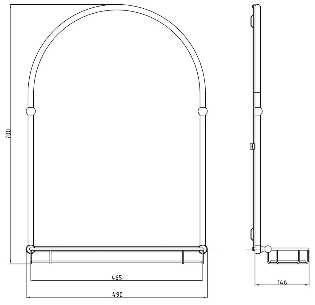 Sapho TIGA zrcadlo s policí 48x67cm, bronz, HZ206