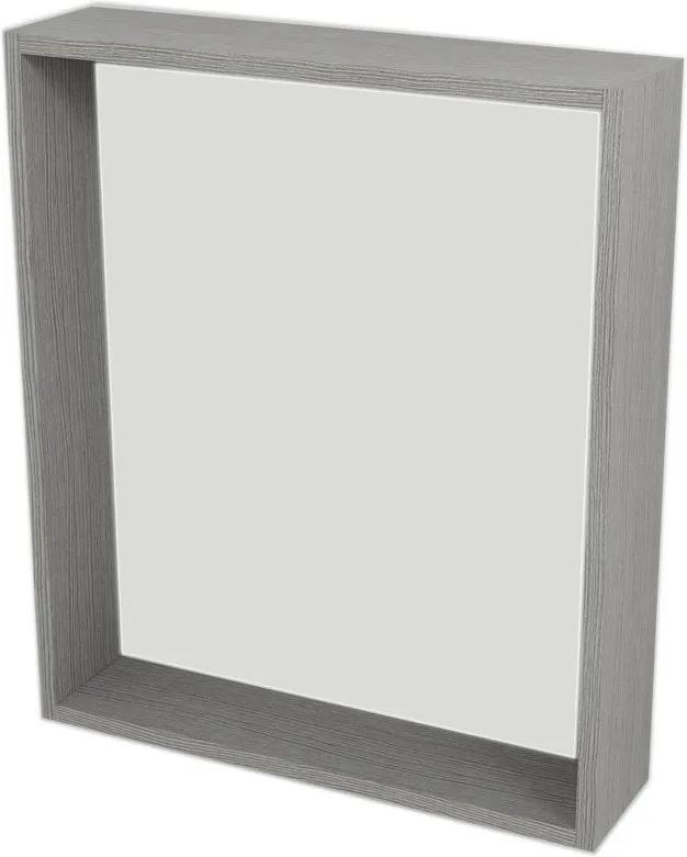 SAPHO - RIWA zrcadlo s LED osvětlením, 60x70x15 cm, dub stříbrný RW601