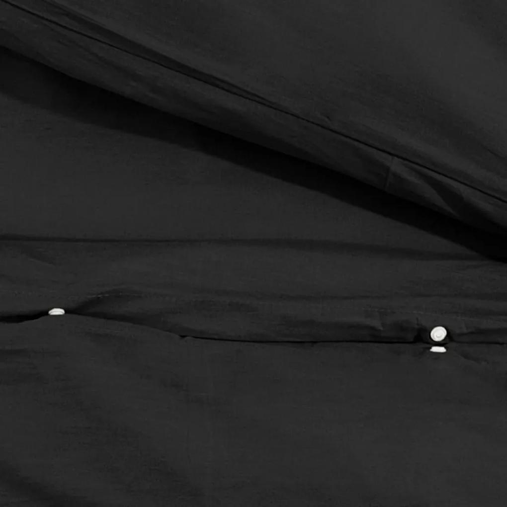 Sada ložního prádla černá 135 x 200 cm bavlna