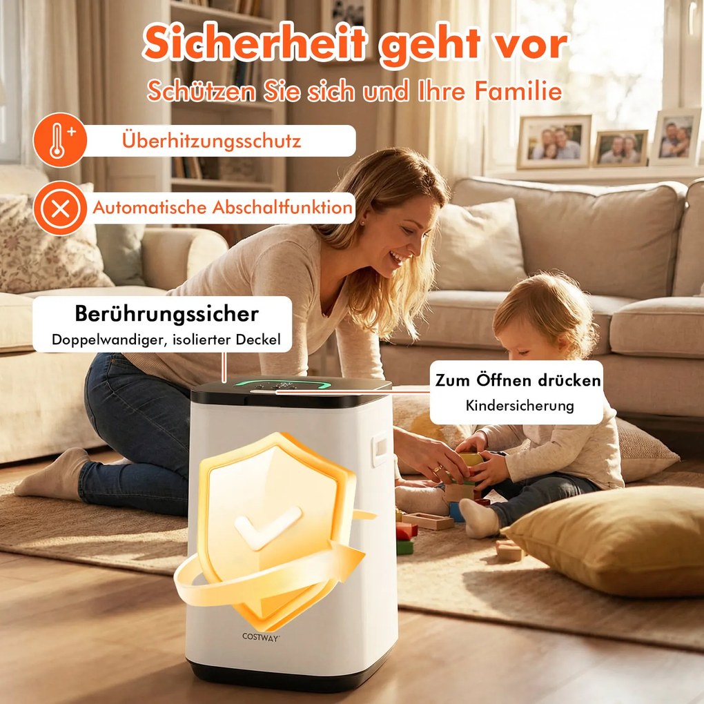 Costway Ohřívač ručníků 23 L nádoba na ohřev ručníků s bílou kontrolkou doby