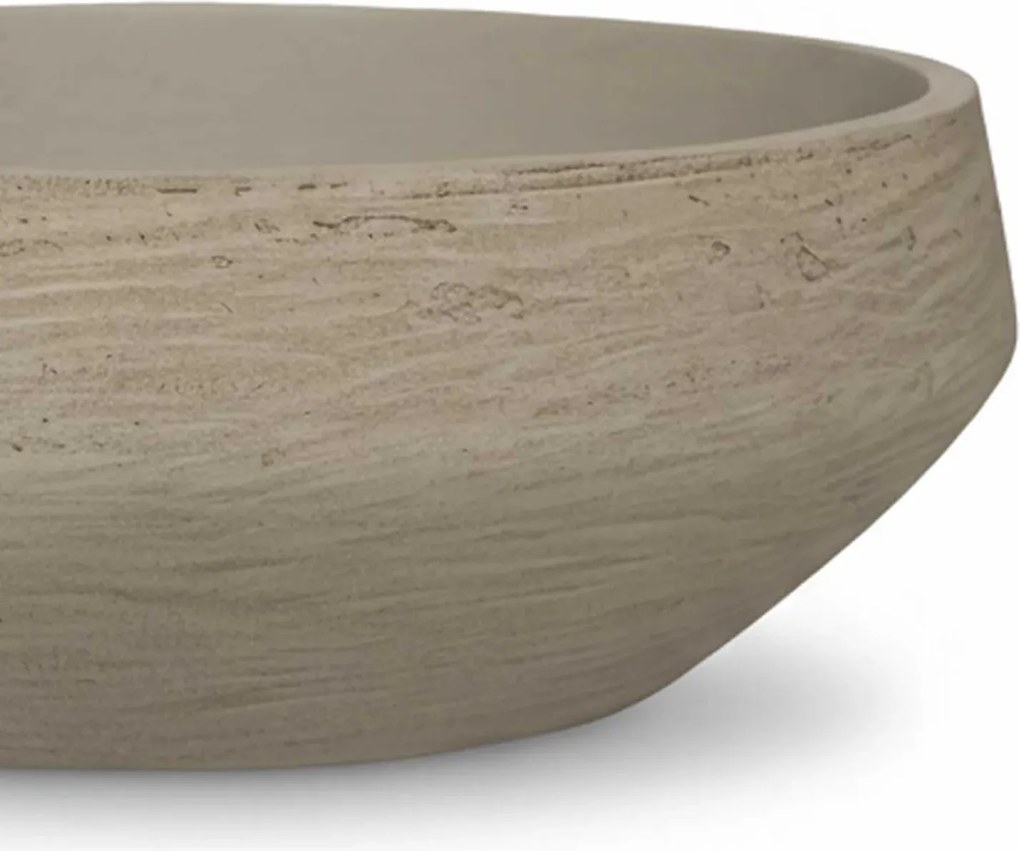 Dekorační mísa SKRELLE, vláknocement, 36x13 cm, béžová