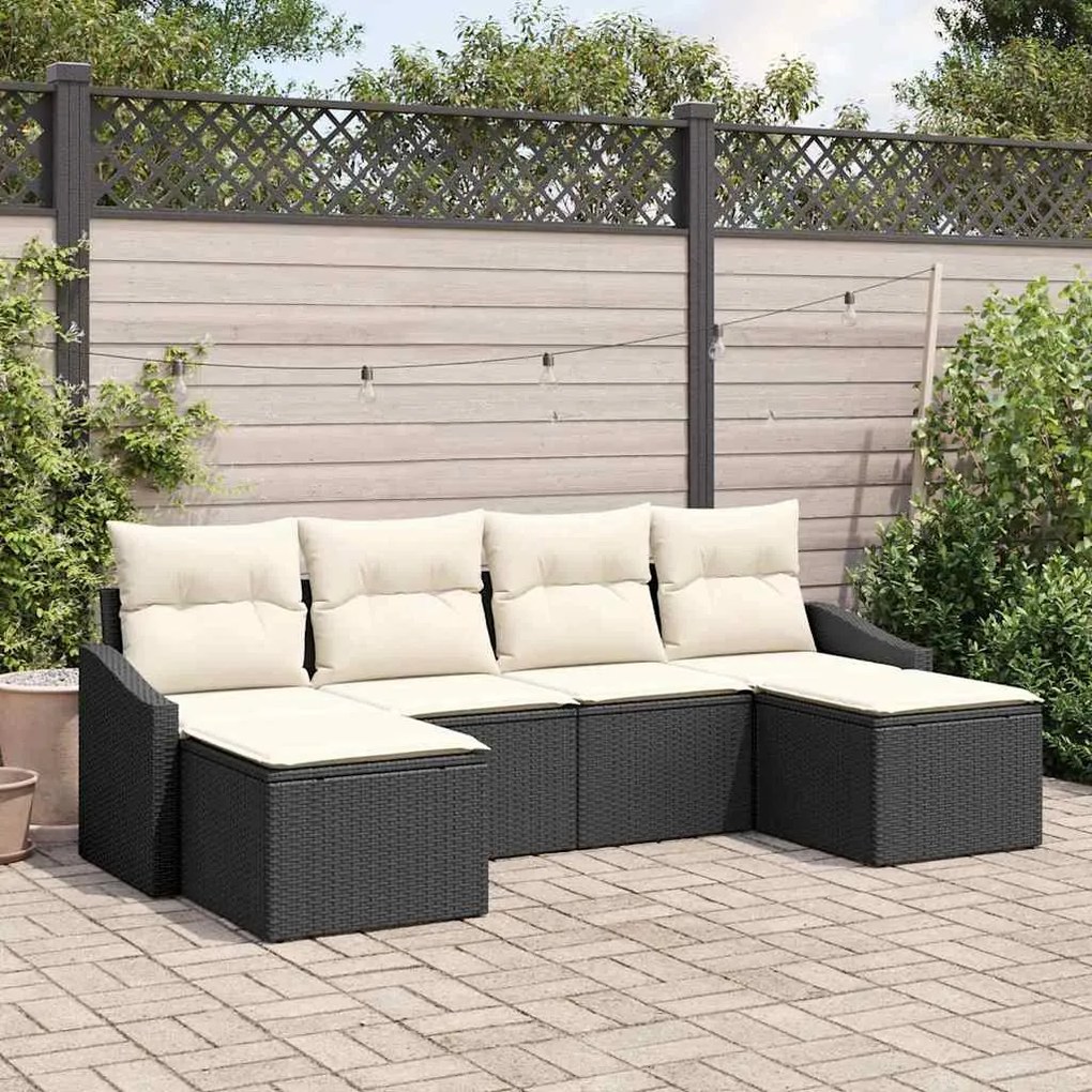 Set pohovek 6 ks Černá polyratan 3346827